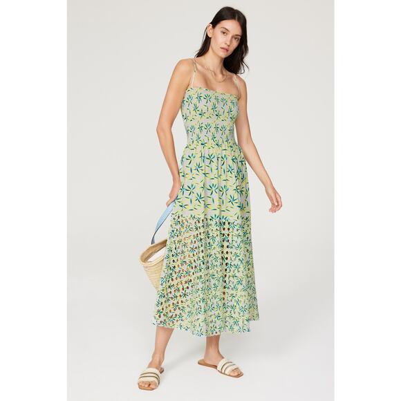 SOLID & STRIPED | Dresses | Solid Striped Kennedy Green Floral Smocked ...